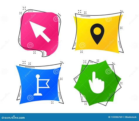 Mouse Cursor Icon Hand Or Flag Pointer Symbols Vector Stock Vector
