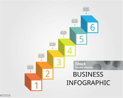 6개 요소에 대한 프레젠테이션을 위한 인포그래픽용 정사각형 차트 단계 템플릿 0명에 대한 스톡 벡터 아트 및 기타 이미지 0명 기하 다이어그램 Istock