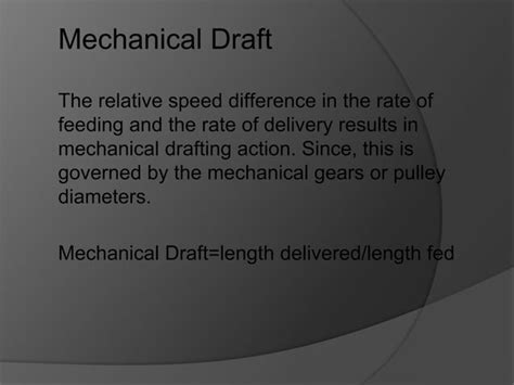 Drafting In Spinning Process Principle Of Yarn Manufacturing Pdf Pptx