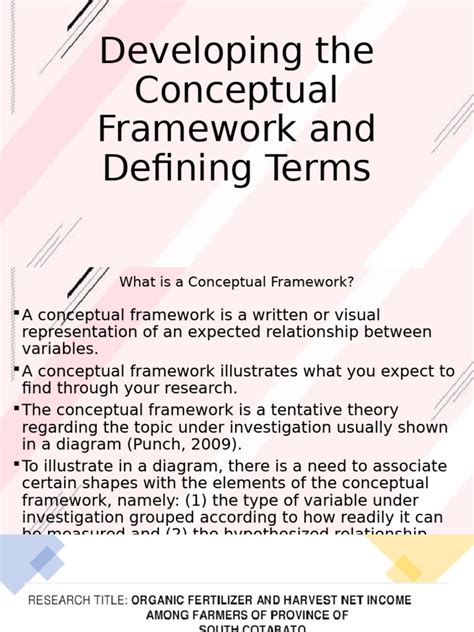 Conceptual Framework And Defining Terms Pdf Theory Hypothesis