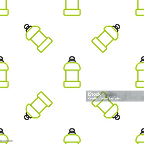 세탁 세제 표백제 식기 세척액 또는 다른 세제 아이콘을 위한 라인 플라스틱 병은 흰색 배경에 단원한 패턴을 분리합니다 벡터 3차원 형태에 대한 스톡 벡터 아트 및 기타