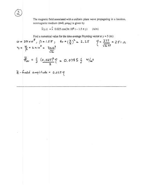 Solutions To Problem Set 2 Applied Electromagnetics Ece 6350 Docsity