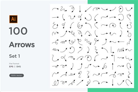hand drawn arrow design set 100 v 1 graphic by microstock · creative