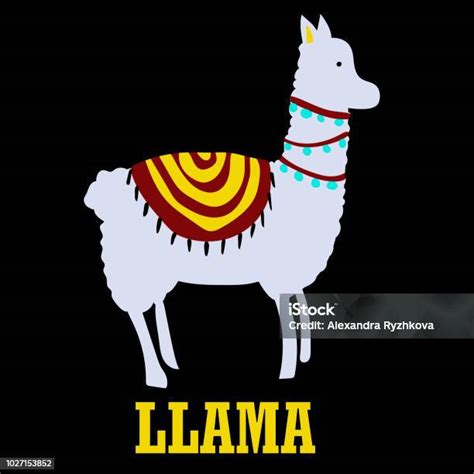 라마 색 벡터 평면 밑그림 엽서 배너입니다 멕시코 알파 카입니다 죽음의 날입니다 디 아 드 로스 안 돼 낙서 드로잉에 대한 스톡 벡터 아트 및 기타 이미지 Istock