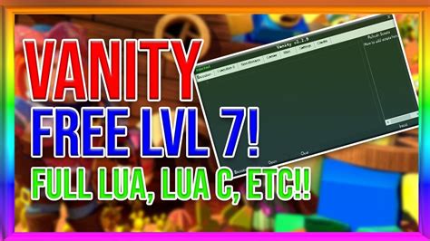 VANITY FREE FULL LUA SCRIPT EXECUTOR UNPATCHED LUA LUA C