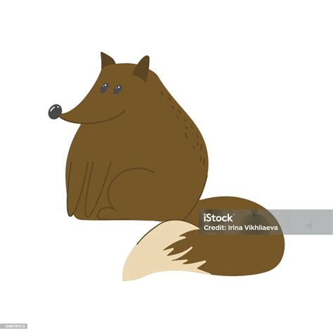 어린이 의류 인테리어 디자인 포장 스티커에 인쇄를위한 만화 손으로 그린 스타일의 귀여운 지방 여우 흰색으로 분리 0명에 대한 스톡 벡터 아트 및 기타 이미지 Istock