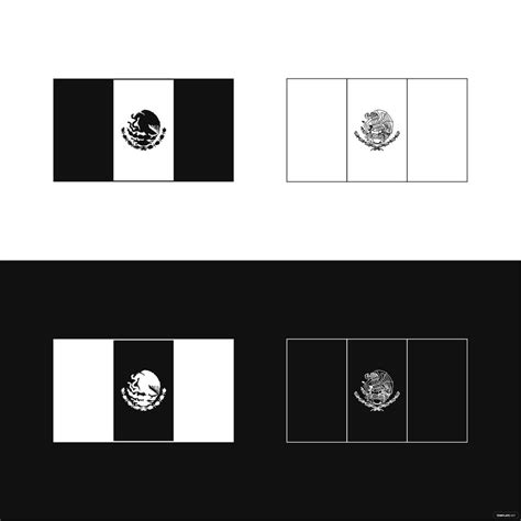 Mexico Flag Black And White Mexico Flag Free Vector Emoji On