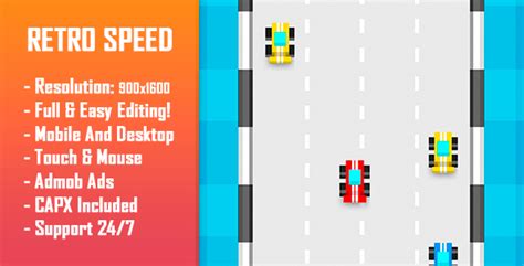 Retro Speed Html5 Game Mobile Version Construct 2 Construct 3