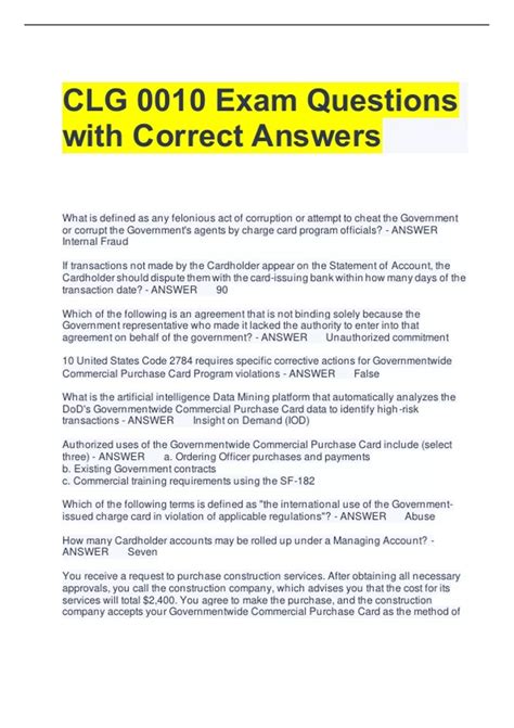 Clg 0010 Exam Questions With Correct Answers Clg 0010 Stuvia Us