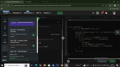 Gfg160 Greekstreak2024 Day100 160daysofcode Geeksforgeeks Mohd Musharraf Ansari