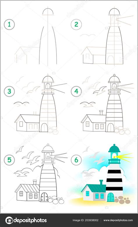 How To Draw Lighthouse Step By Step