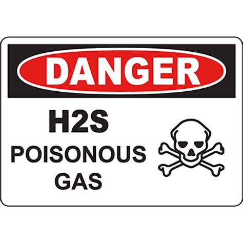 Danger H2s Poisonous Gas Sign Duralabel