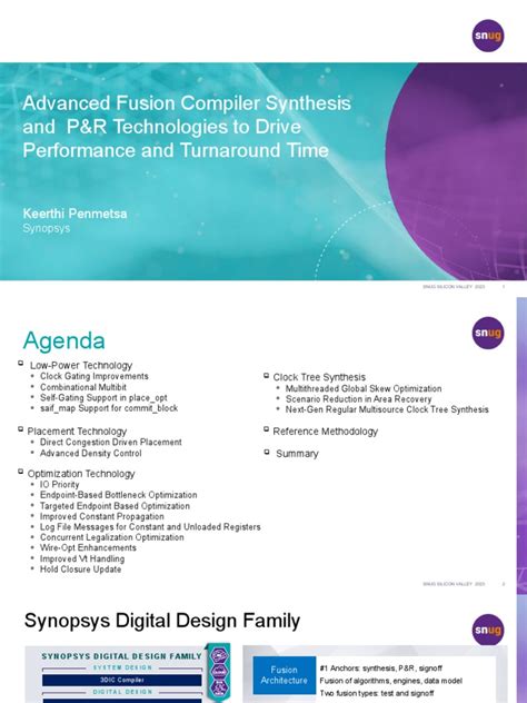 advanced fusion compiler synthesis and pand r technologies to drive performance and pdf
