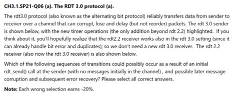 solved ch3 1 sp21 006 a the rdt 3 0 protocol a the
