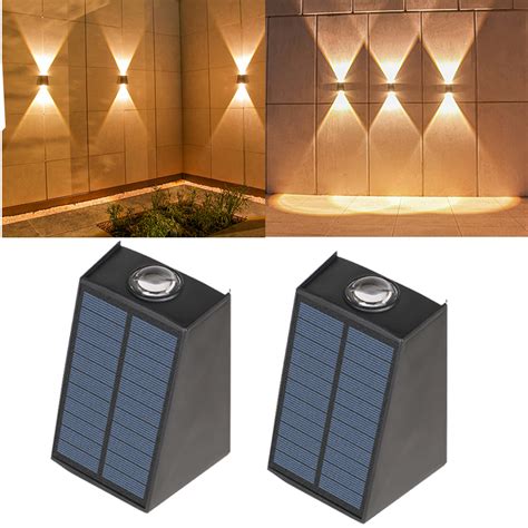 Zestaw 2 Lamp Solarnych Led Na ścianę Oświetlenie Ogrodowe Oświetlenie Dekoracyjne