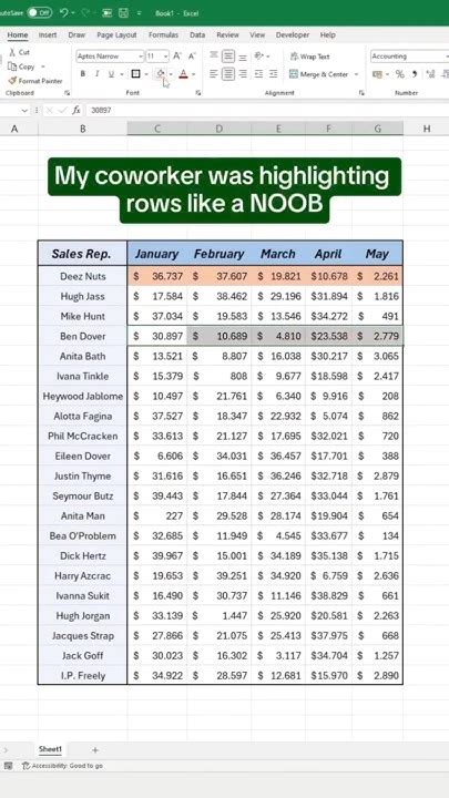 Learn To Use Vba To Highlight The Active Row In Excel Youtube