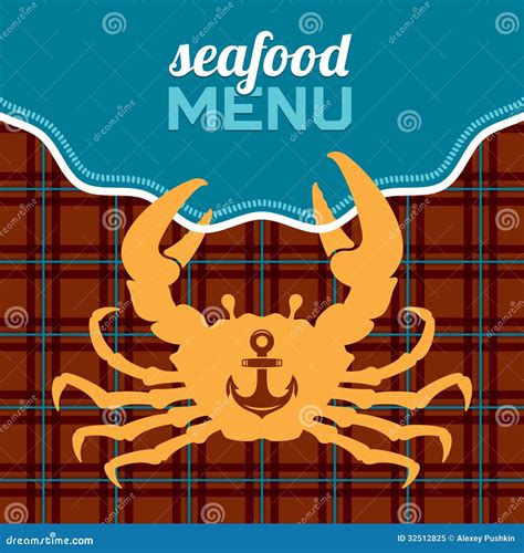 Seafood Menu Background Cartoon Vector 58525497