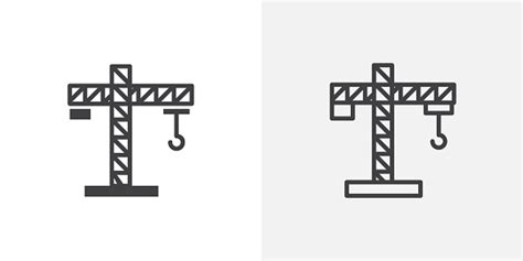 건설 크레인 아이콘은 평면 및 스트로크 스타일로 설정됩니다 0명에 대한 스톡 벡터 아트 및 기타 이미지 0명 강철 개발 Istock