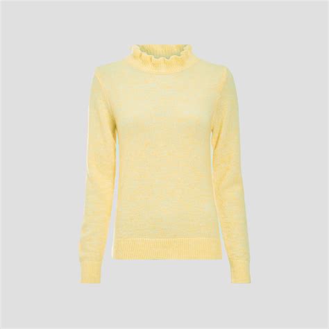 Pull Manches Longues Jaune Moutarde Femme Vibs