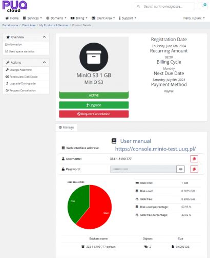PUQ MinIO S3 Object Storage Provisioning And Automation Module WHMCS Marketplace
