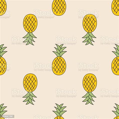 파인애플 귀여운 매끄러운 패턴 배경 어린이 직물 벡터 일러스트레이션 과일에 대한 스톡 벡터 아트 및 기타 이미지 과일
