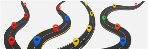 Highway Infographic Road Map Pin Pointer Gps Vector Image