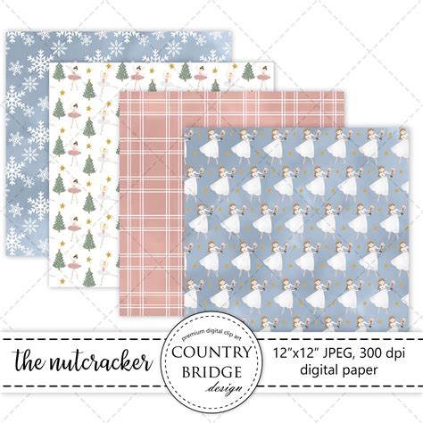Nutcracker Digital Paper Christmas Digital Paper Ballet Etsy
