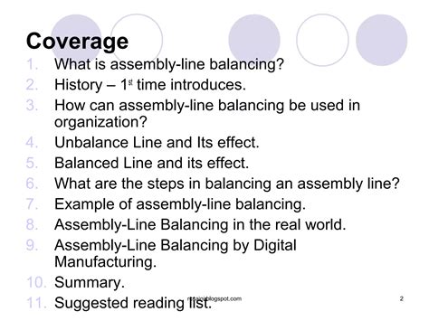 79971255 Assembly Line Balancing Ppt