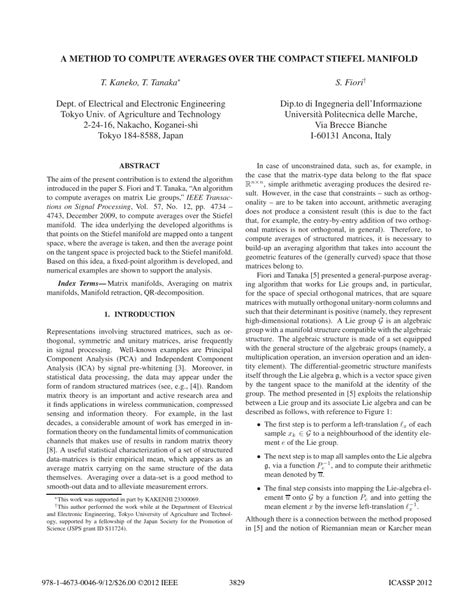 Pdf A Method To Compute Averages Over The Compact Stiefel Manifold