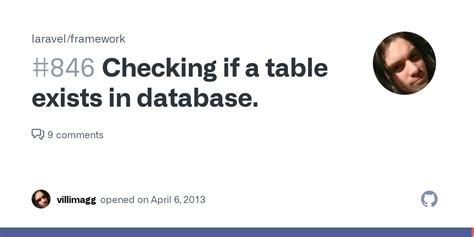 Checking If A Table Exists In Database · Issue 846 · Laravel
