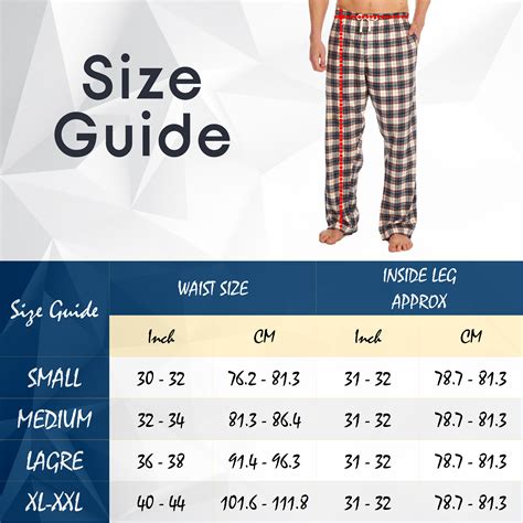 Pajama Pants Size Chart At Eddie Avila Blog