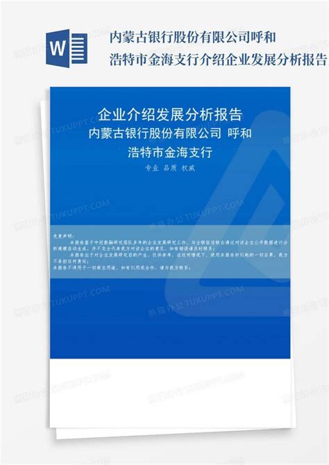 内蒙古银行股份有限公司呼和浩特市金海支行介绍企业发展分析报告word模板下载编号qzwroedy熊猫办公
