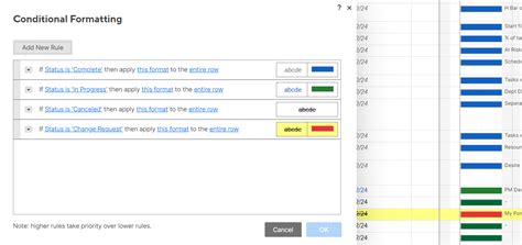 In The New Timeline Feature Can I Have The Automatic Color And Conditional Formatting Baseline
