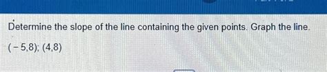 Determine The Slope Of The Line Containing The Given Chegg