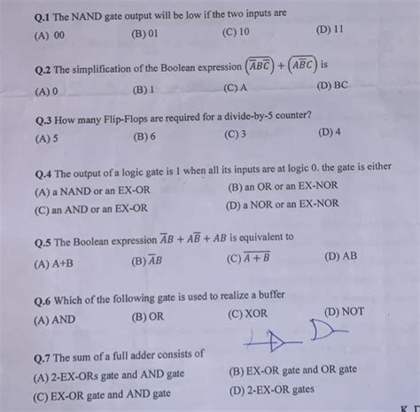 Solved Q 1 ﻿the Nand Gate Output Will Be Low If The Two