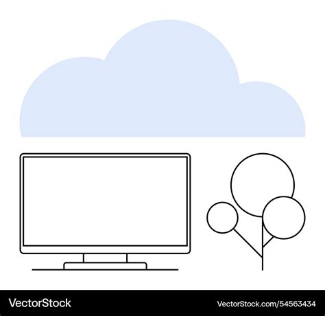 Cloud Computing Concept With Monitor Royalty Free Vector