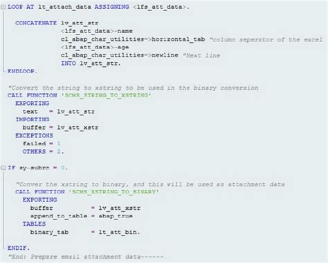 Sap Basis Crew Generate An Email With An Excel Aatachment From An Abap