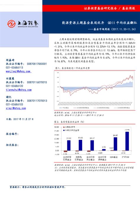基金市场周报：能源资源主题基金表现优异 Qdii平均收益翻红