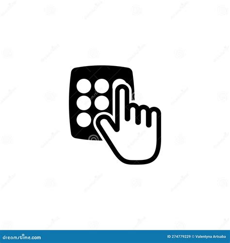 Hand With Atm Keypad Outline Icon Vector Illustration 144472326