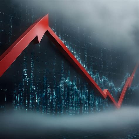 A Futuristic Market Data Visualization With A Bold Red Trend Line