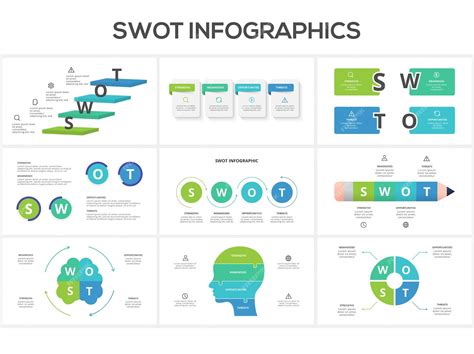 4단계 옵션 파트 또는 프로세스로 Swot 다이어그램 설정 회사의 위협 약점 강점 기회 프리미엄 벡터
