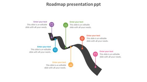 Editable Roadmap Presentation PPT Slide Design