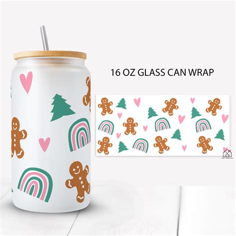 Retro Christmas Glass Can Wrap Svg Cut File