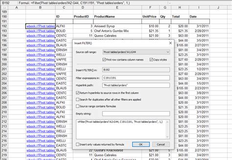 Filtering Tables