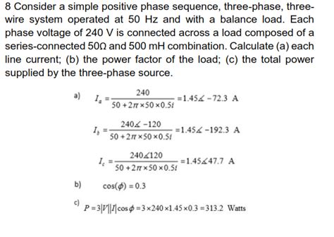 Solved Consider A Simple Positive Phase Sequence