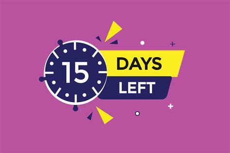 15 Days Left Countdown Template 15 Day Countdown Left Banner Label