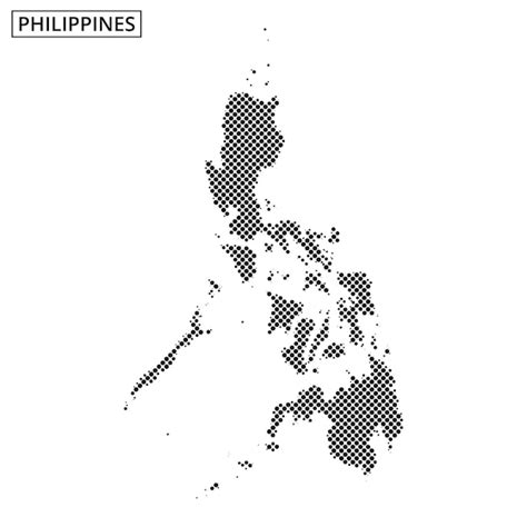 필리핀의 지리적 윤을 보여주는 필리핀 지도 일러스트레이션 프리미엄 벡터