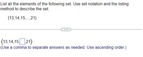 Solved List All The Elements Of The Following Set Use Set