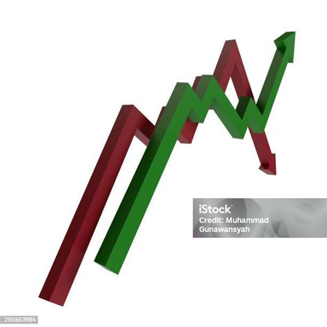 아래쪽 빨간색 화살표 및 위쪽 녹색 화살표 아이콘의 3d 렌더링 인플레이션과 디플레이션 그래프의 개념 그림 0명에 대한 스톡 사진 및 기타 이미지 Istock