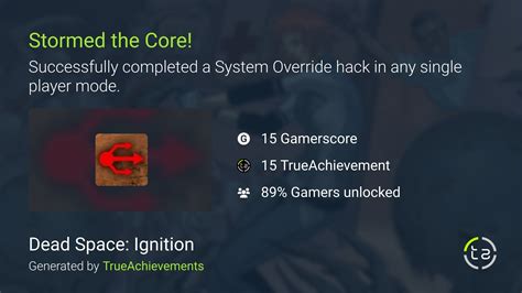 Stormed The Core Achievement In Dead Space Ignition